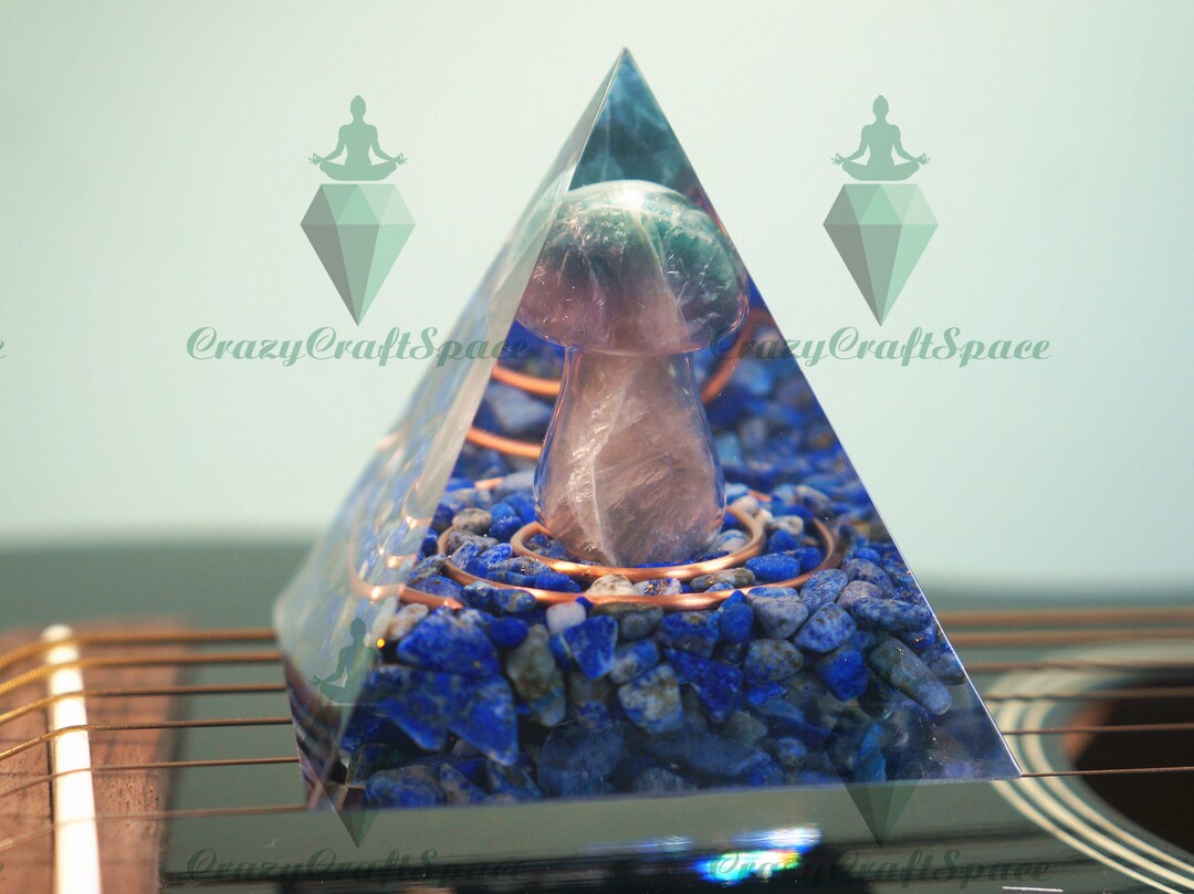 Crystal Mushroom Orgonite Pyramid Orgone Natural Healing Orgone Pyramid ...