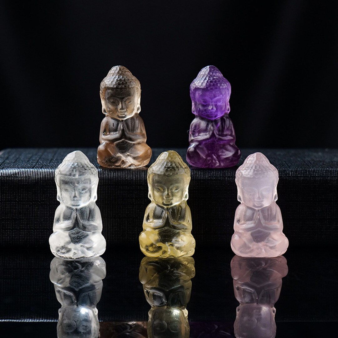 Mini Crystal Buddha Figure Mini Quartz Buddha Reiki Chakra Healling ...
