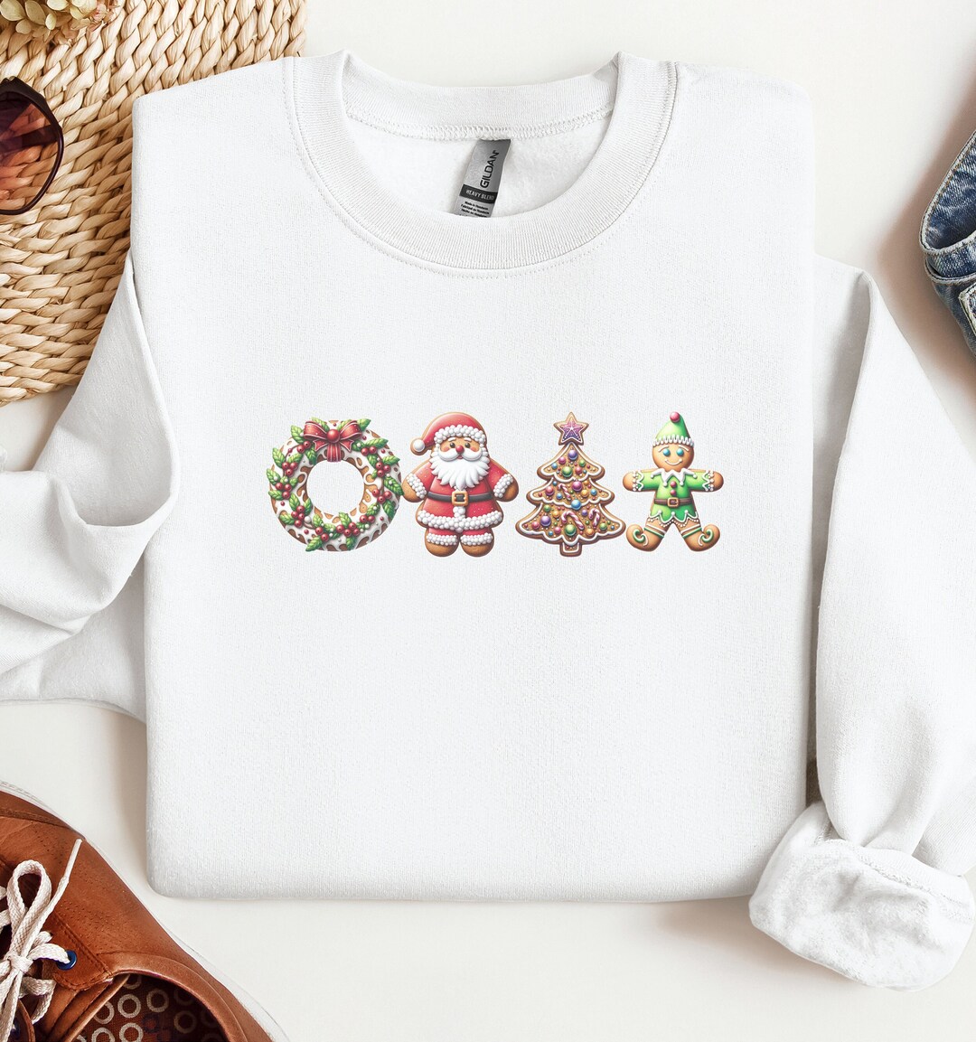 Cute Gingerbread Cookies Sweatshirt Women Christmas Sweatshirt - Etsy