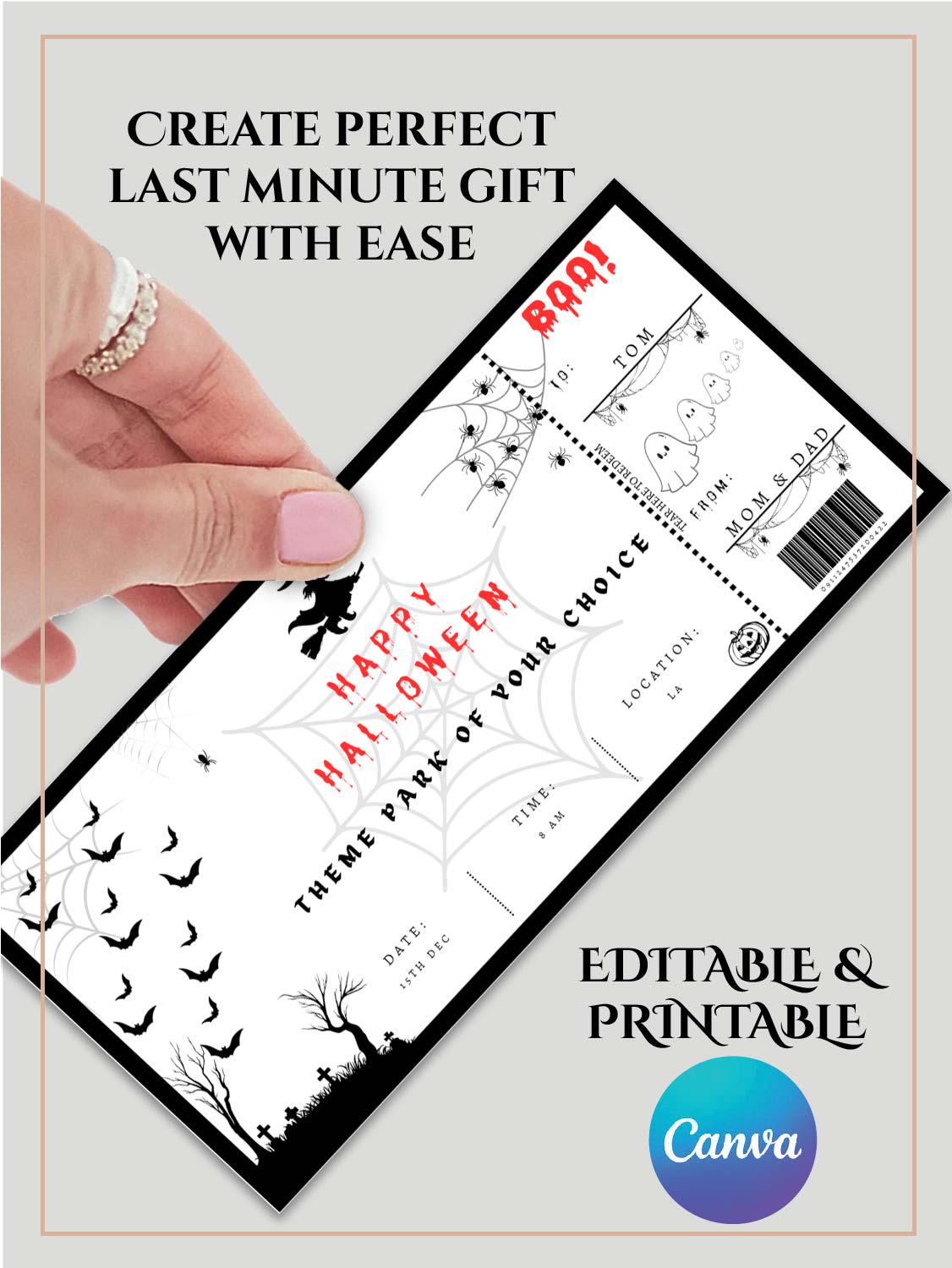 Editable Halloween Gift Voucher: Printable Coupon Template (PDF ...