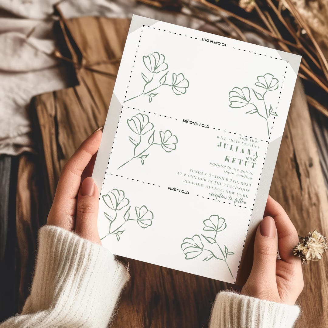 Elegant Inland Card Wedding Invitation Template | Minimalist Inland ...