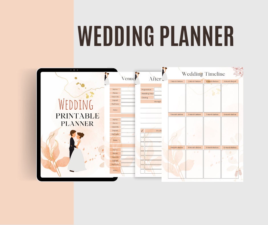 Wedding Planner Printable Pages | Wedding Plan Bundle | Wedding ...