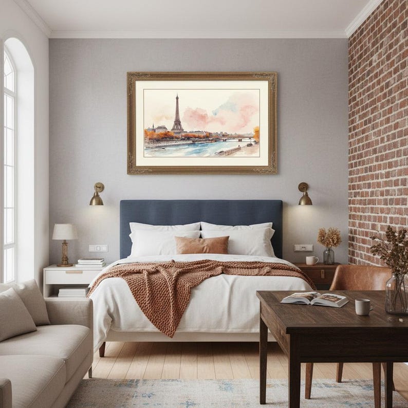 Eiffel Tower Watercolor Wall Art – Paris Digital Print, Ai-generated ...