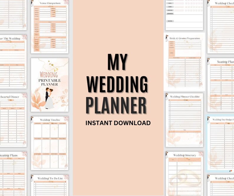 Wedding Planner Printable Pages | Wedding Plan Bundle | Wedding ...