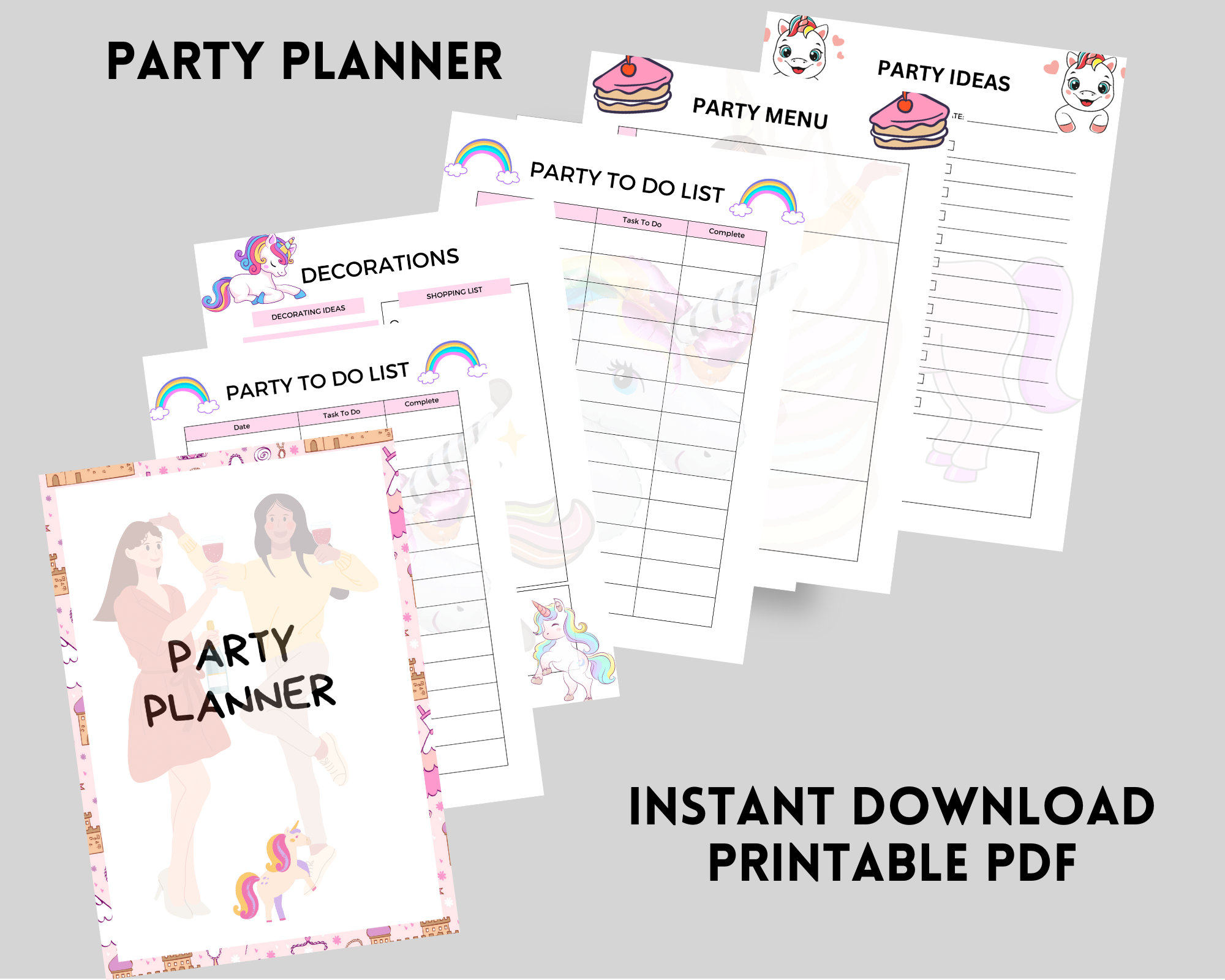 Girls Party Planner, Printable Event Bundle/organizer/budget Checklist ...