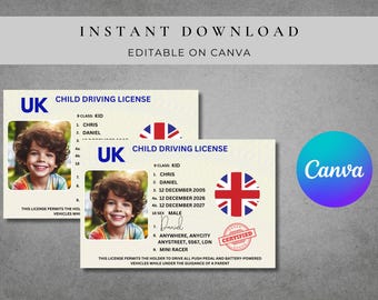 USA Child Driving License | Printable Kids' Driver's License ...