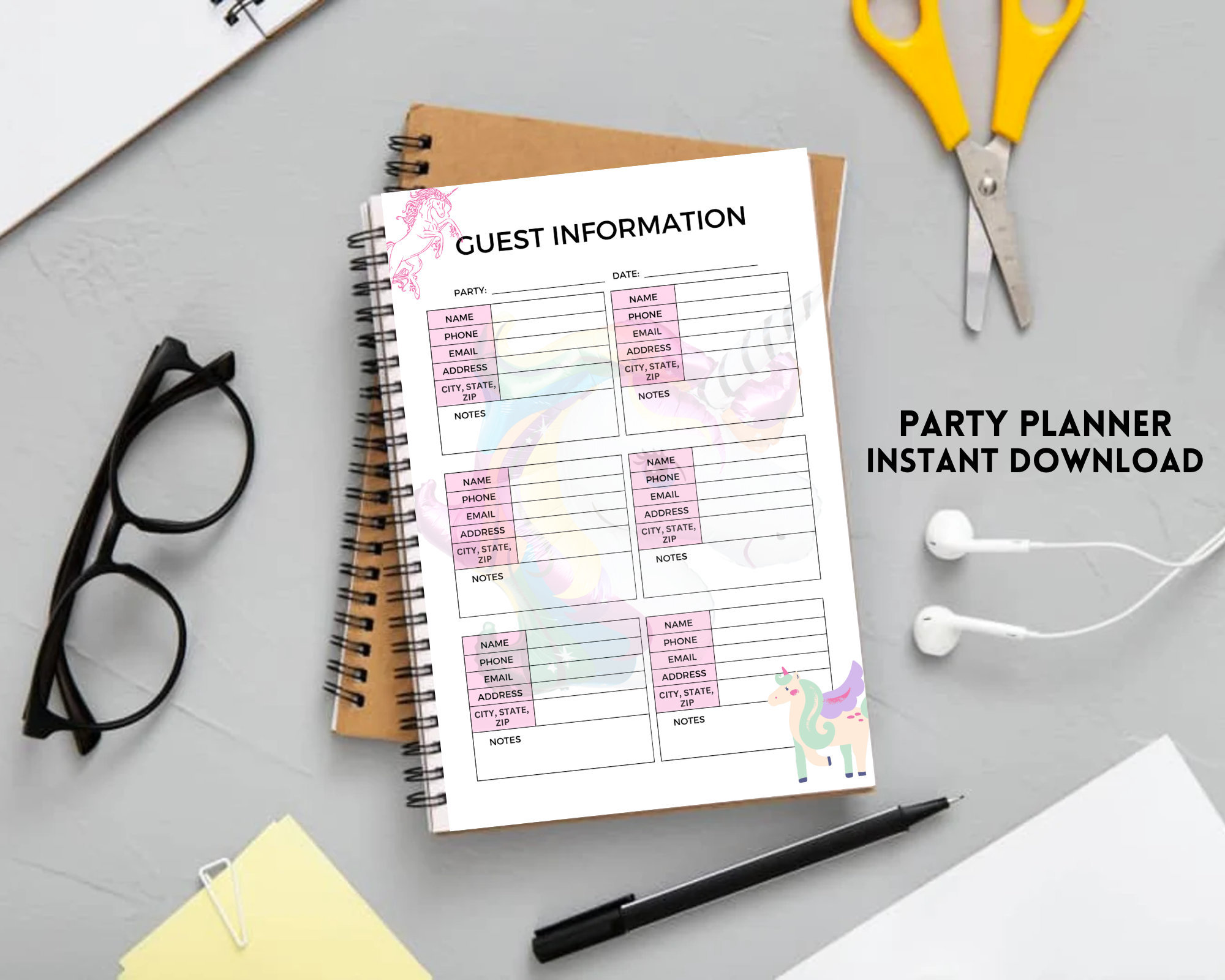 Girls Party Planner, Printable Event Bundle/organizer/budget Checklist ...