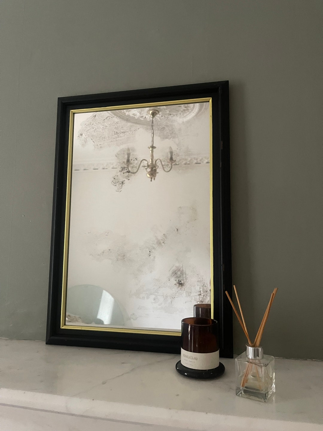 Aged Glass Foxed Mirror - Etsy UK