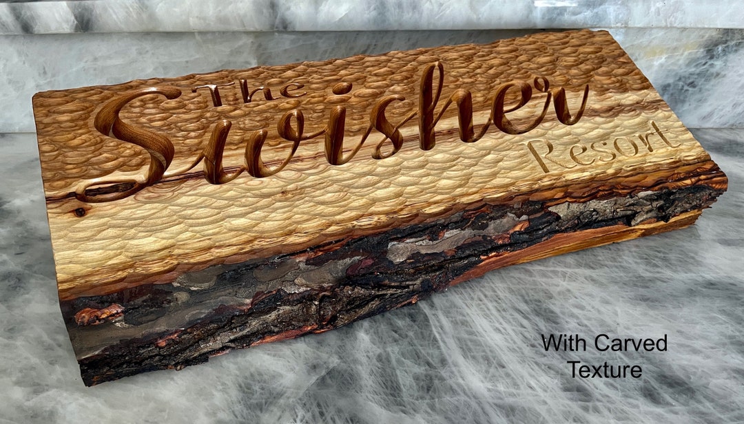 24 Personalized Live Edge Last Name Sign sm Custom Carved Hard Wood ...