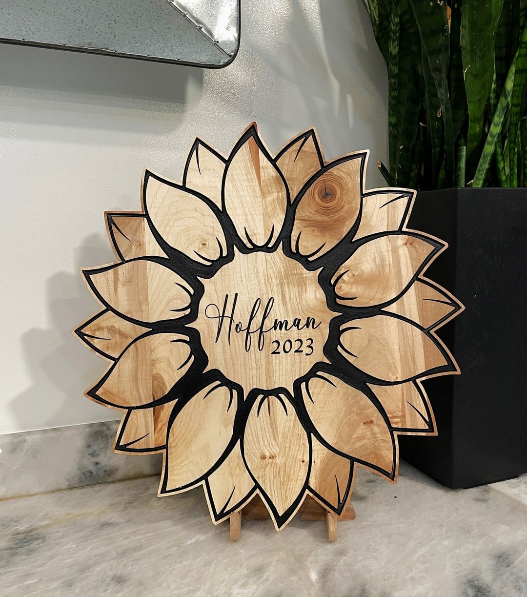 Sunflower Name Sign Custom Carved for Nursery, Children's Room, Mother ...
