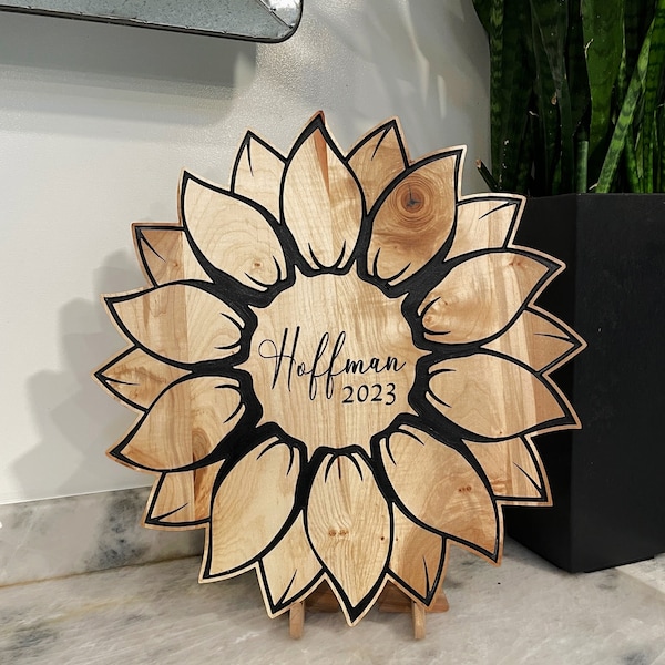 Wood Sunflower Sign - Etsy