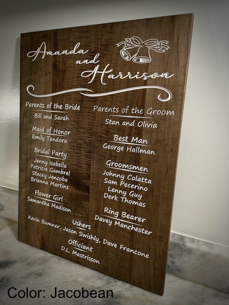 3D Personalized Wedding Party Sign Carved Wooden Bridal - Etsy