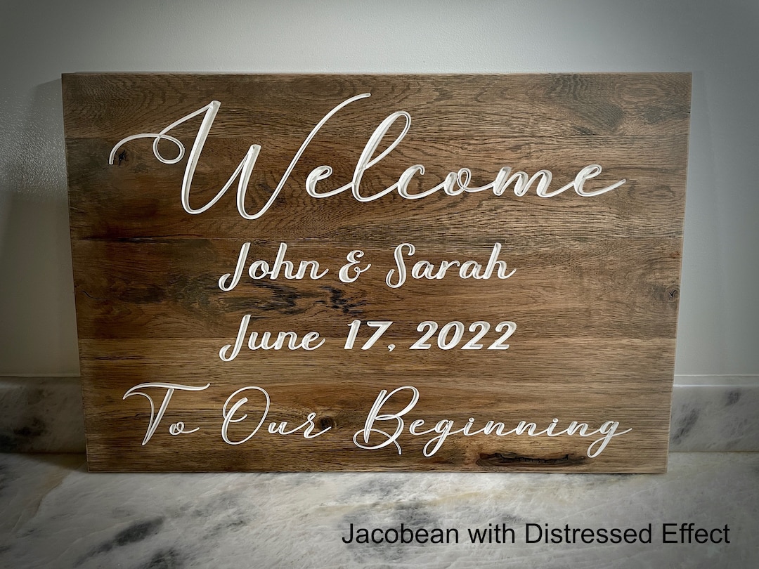 3D Personalized Wedding Welcome Sign - 20" X 30" Welcome to Our Wedding ...