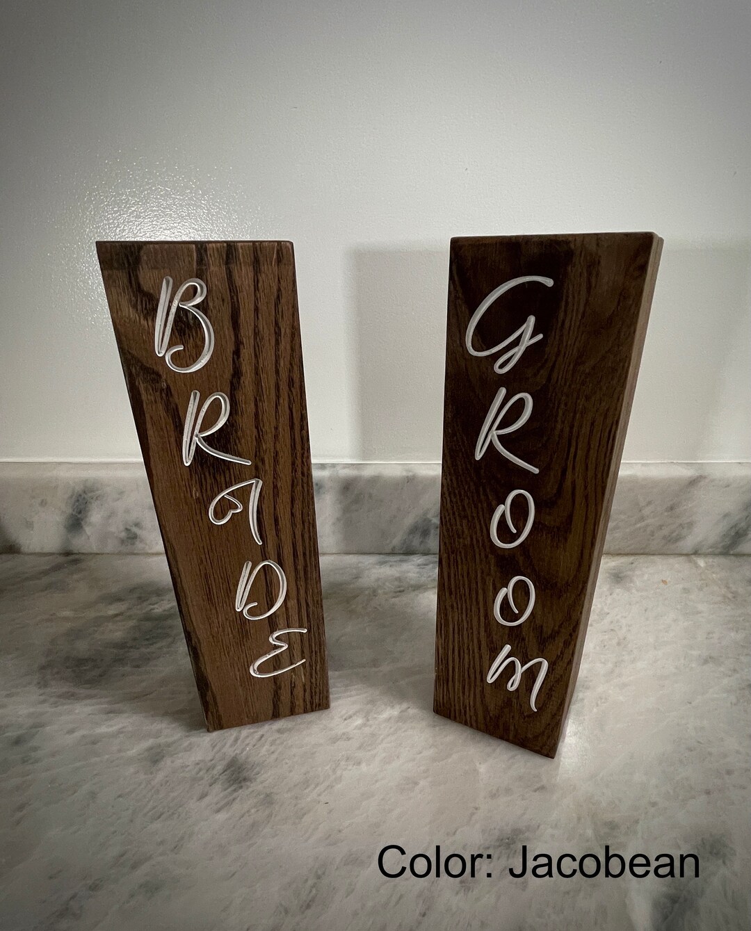 3D Carved Wood Bride and Groom Table Centerpiece: Rustic Wedding Decor ...