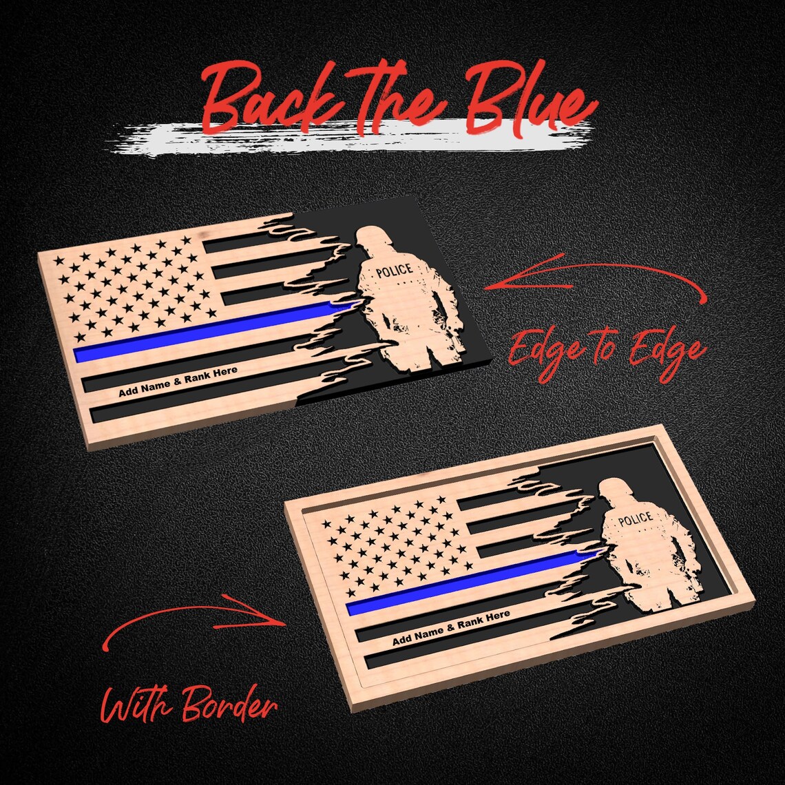 Personalized Police Flag Thin Blue Line Police Fire - Etsy