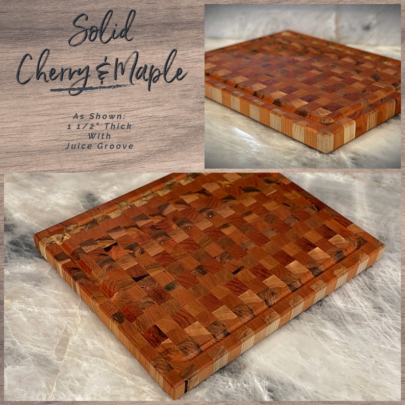 Maple End Grain Cutting Board With Juice Groove Large Cutting - Etsy
