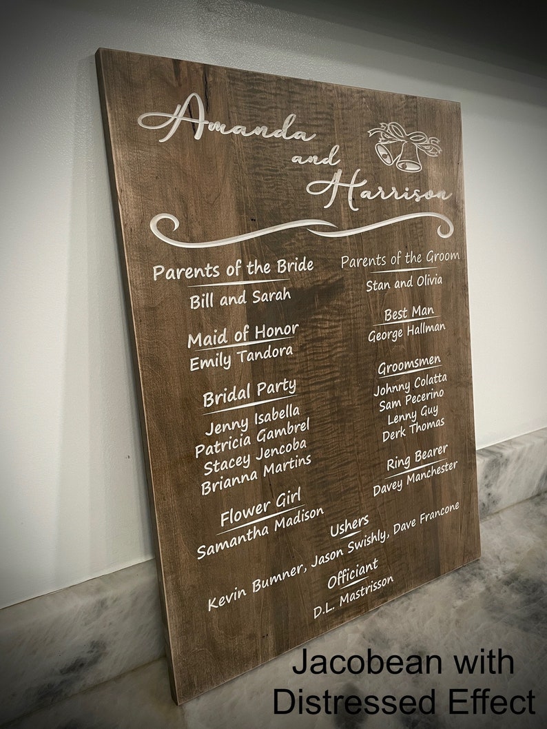 3D Personalized Wedding Party Sign Carved Wooden Bridal - Etsy