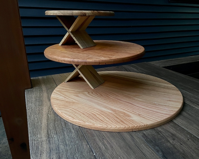 3 Tier Wood Display Stand Solid Wood Rustic Modern Wooden - Etsy