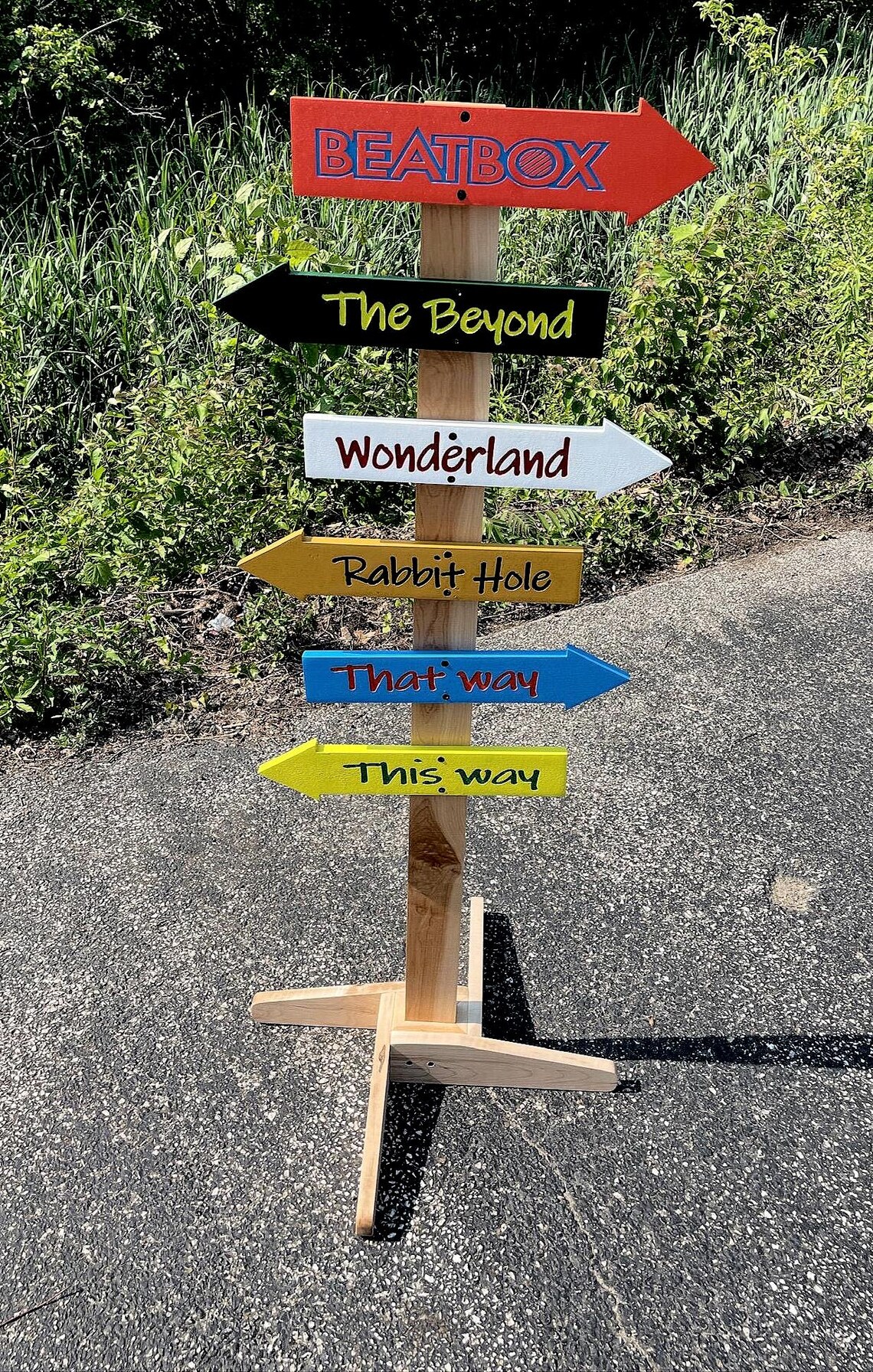 Hand Carved Directional Arrow Sign: Personalized Wood Destination Decor ...