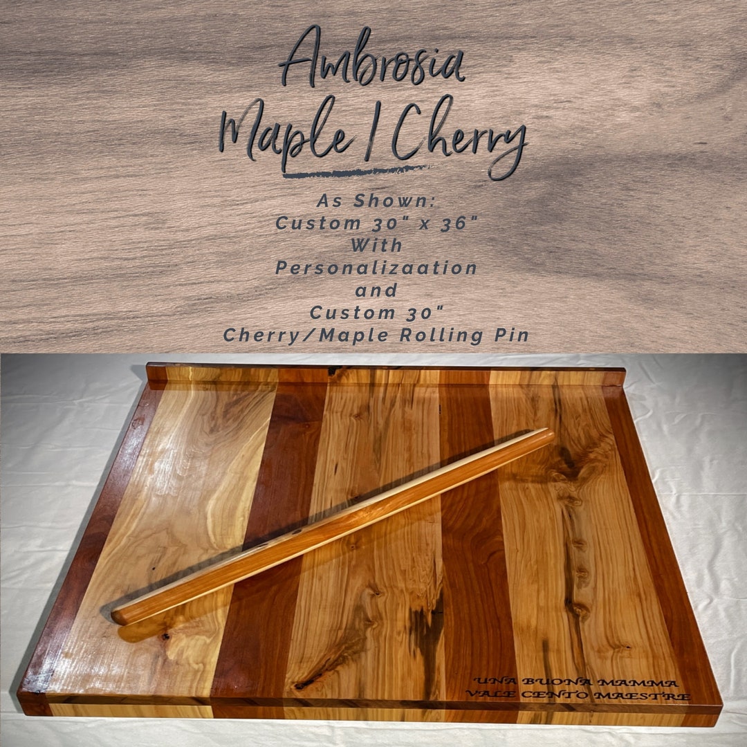 Maple & Cherry Pastry Board: Reversible Wood Cutting Board ...