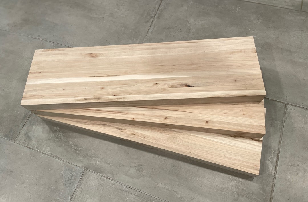Custom Floating Stair Treads ~ Thick Treads From Ambrosia Maple, Red ...