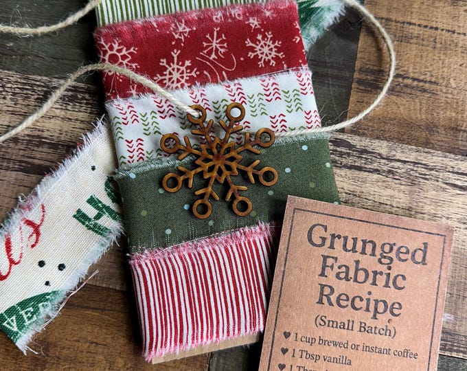 Christmas Santa, Snowflake & Stripes Fabric Strip Bundle - (12 Strips W ...