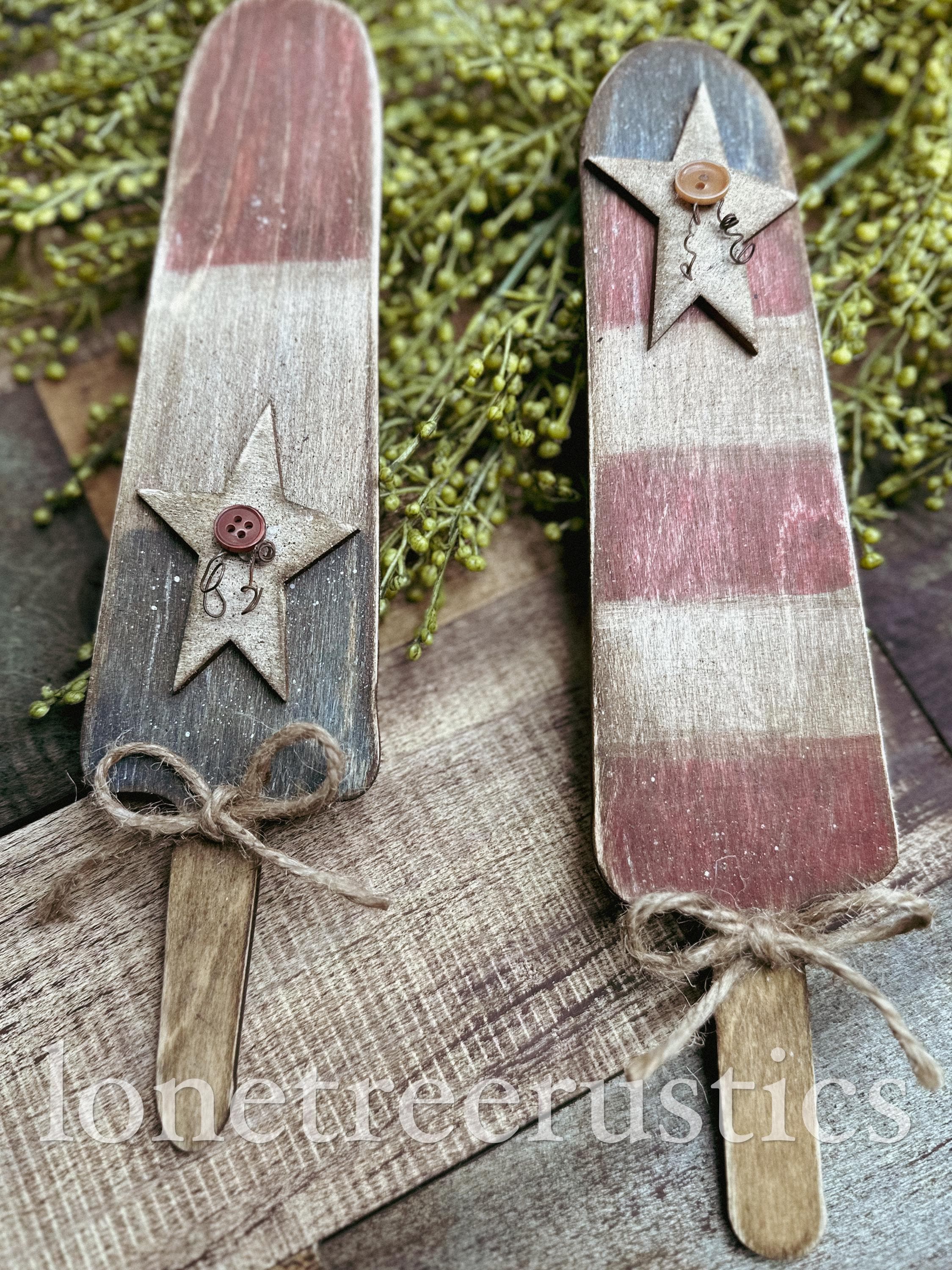Rustic Patriotic Popsicles - DIY Wood Kit - (set of 2) - Etsy