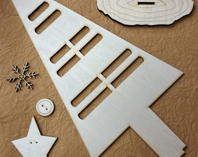 Christmas Fabric Rag Tree Wood Kit (not a Finished Product) - Etsy