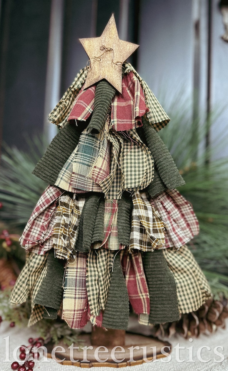 Christmas Fabric Rag Tree Wood Kit (not a Finished Product) - Etsy