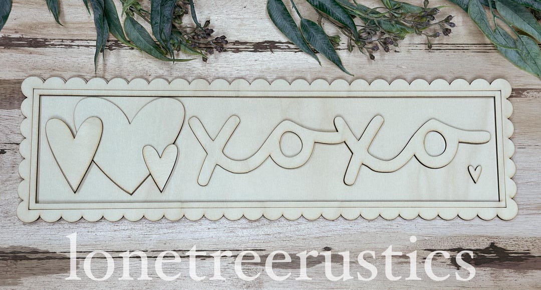 XOXO Scalloped Sign - DIY Unfinished Wood Kit | Valentine's Day DIY ...