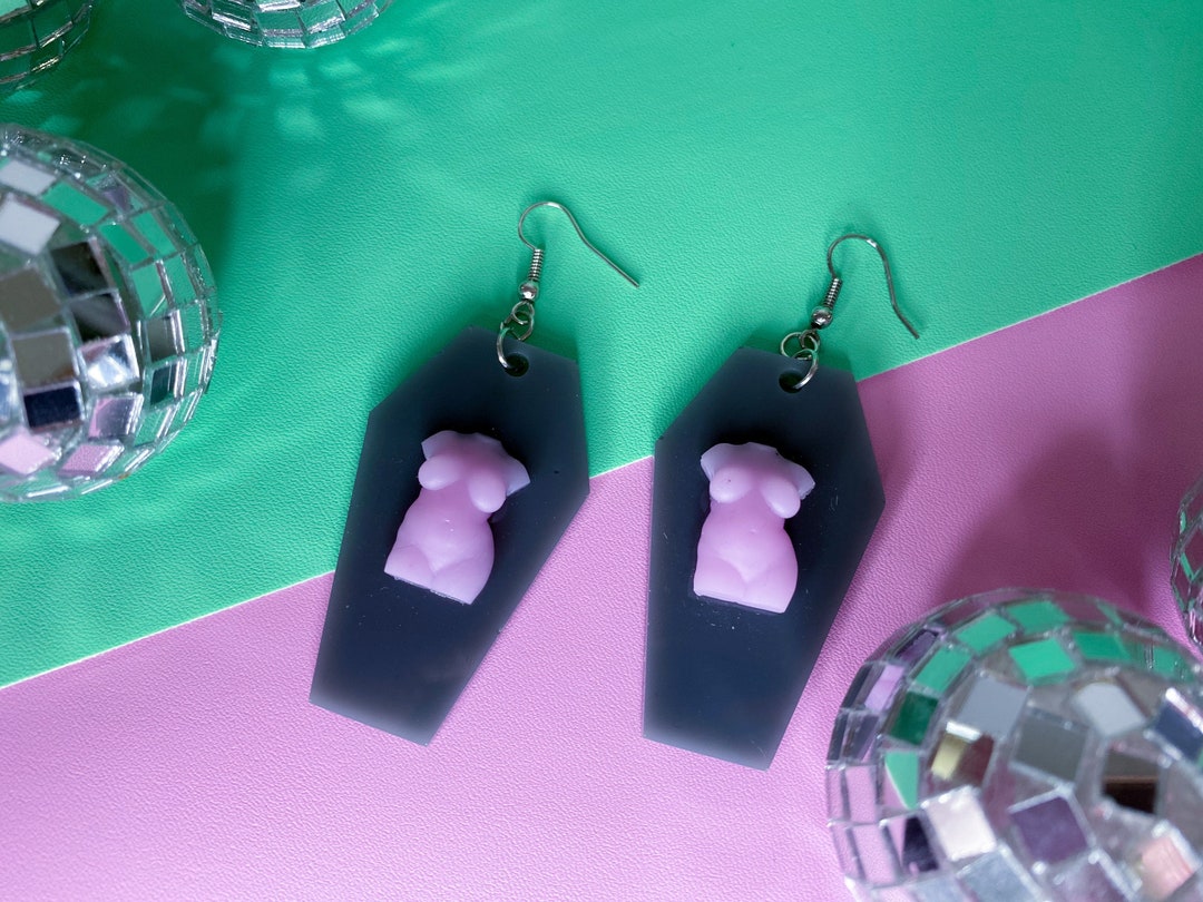 Plus Size Sexy Goth Coffin Earrings - Etsy
