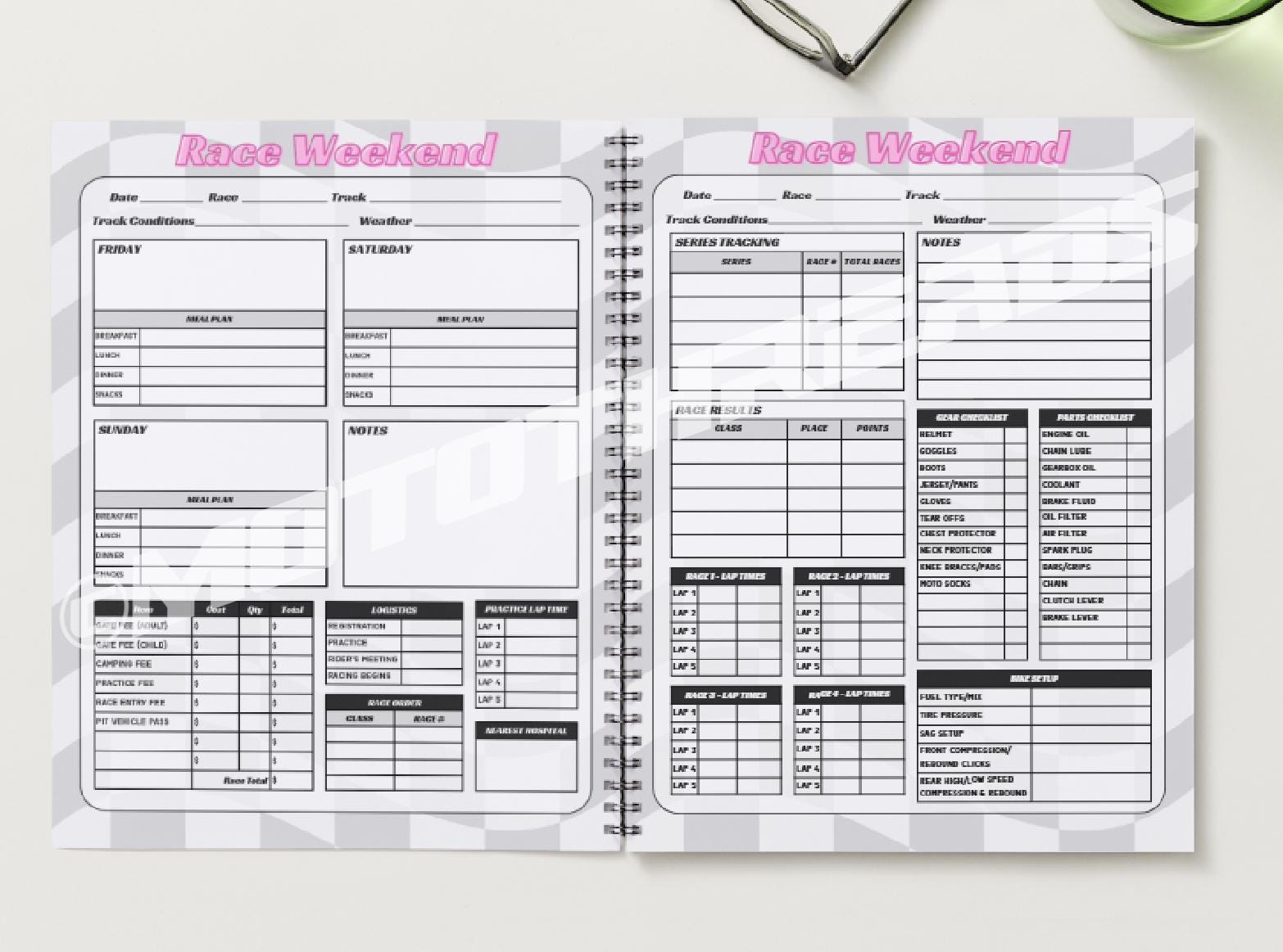 Motocross Weekend Planner | Printable Motocross Weekend Planner for ...