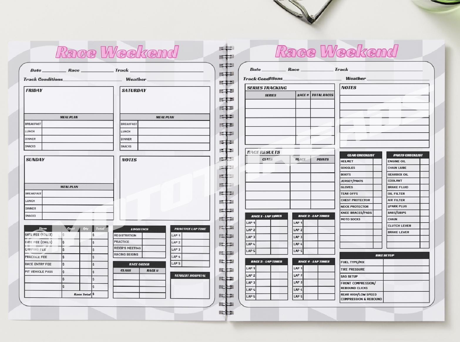 Motocross Racing Planner for Moms | Race Season Organizer (digital ...