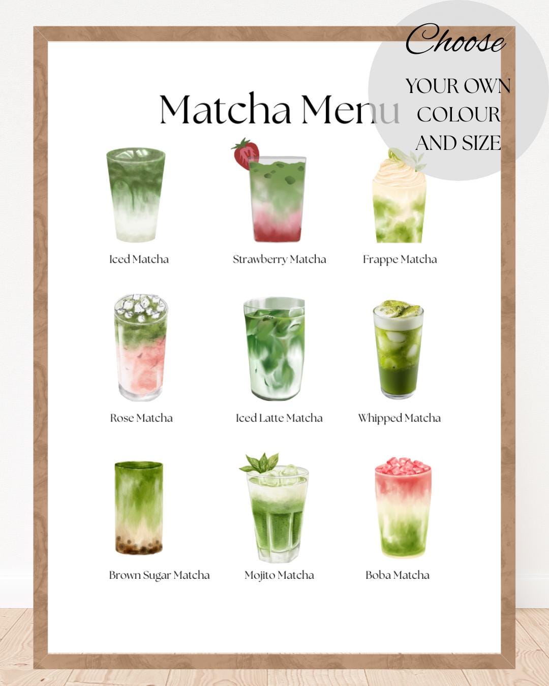 Matcha Menu Poster, Kitchen Cafe Decor (PRINTED) - Etsy