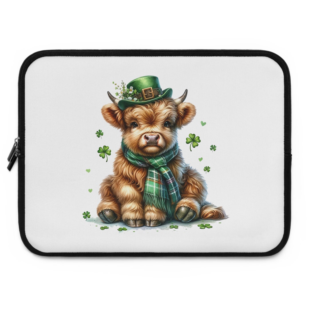 Irish Highland Cow Laptop Sleeve, Highland Cow Laptop Case, Farmhouse ...