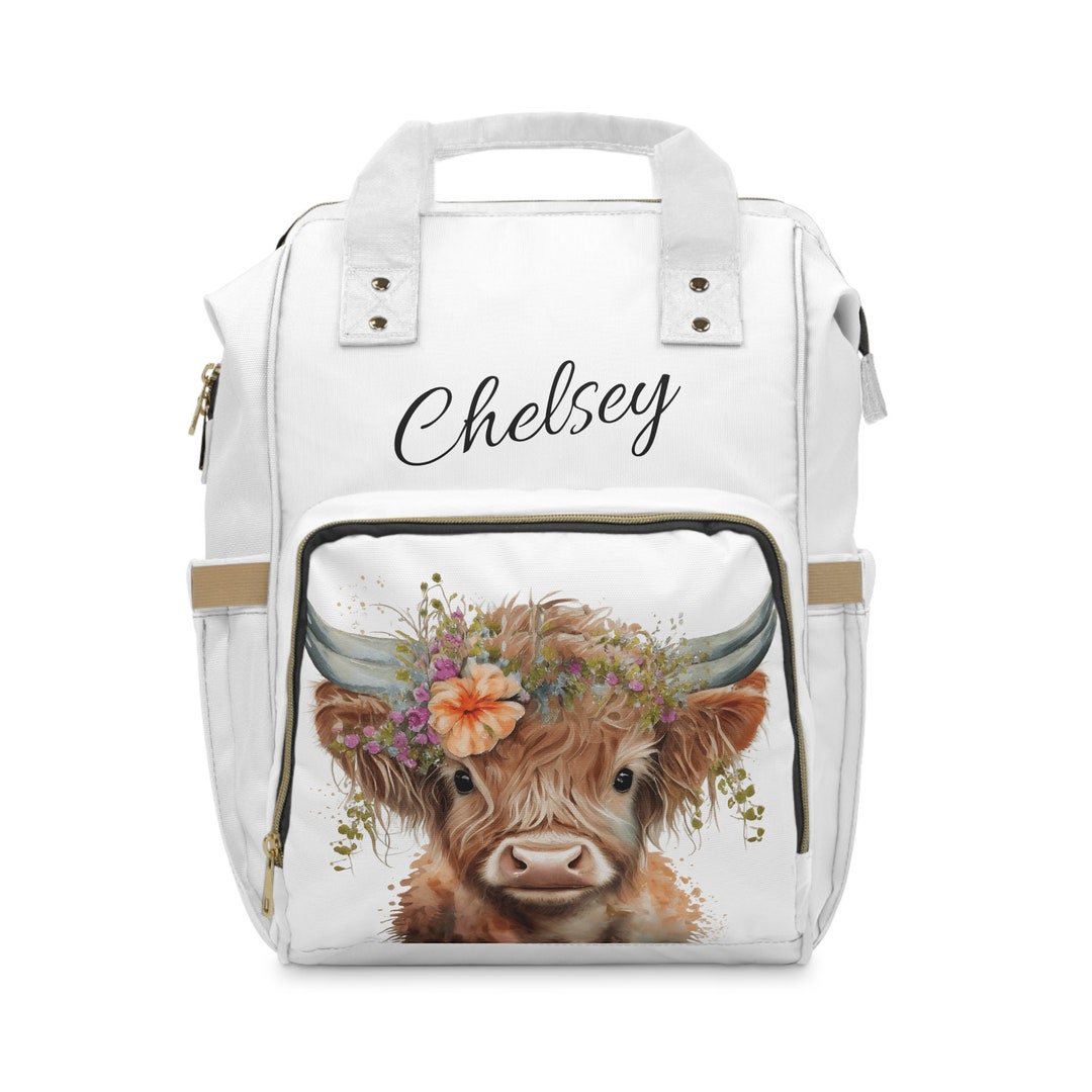 Personalized Highland Cow Diaper Backpack, Baby Shower Gift - Etsy