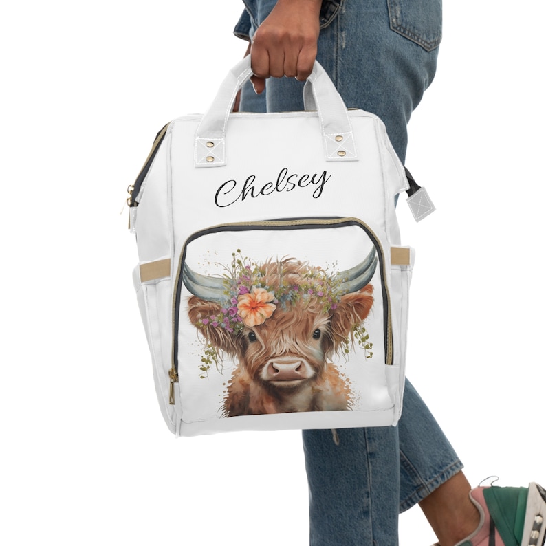 Personalized Highland Cow Diaper Backpack, Baby Shower Gift - Etsy