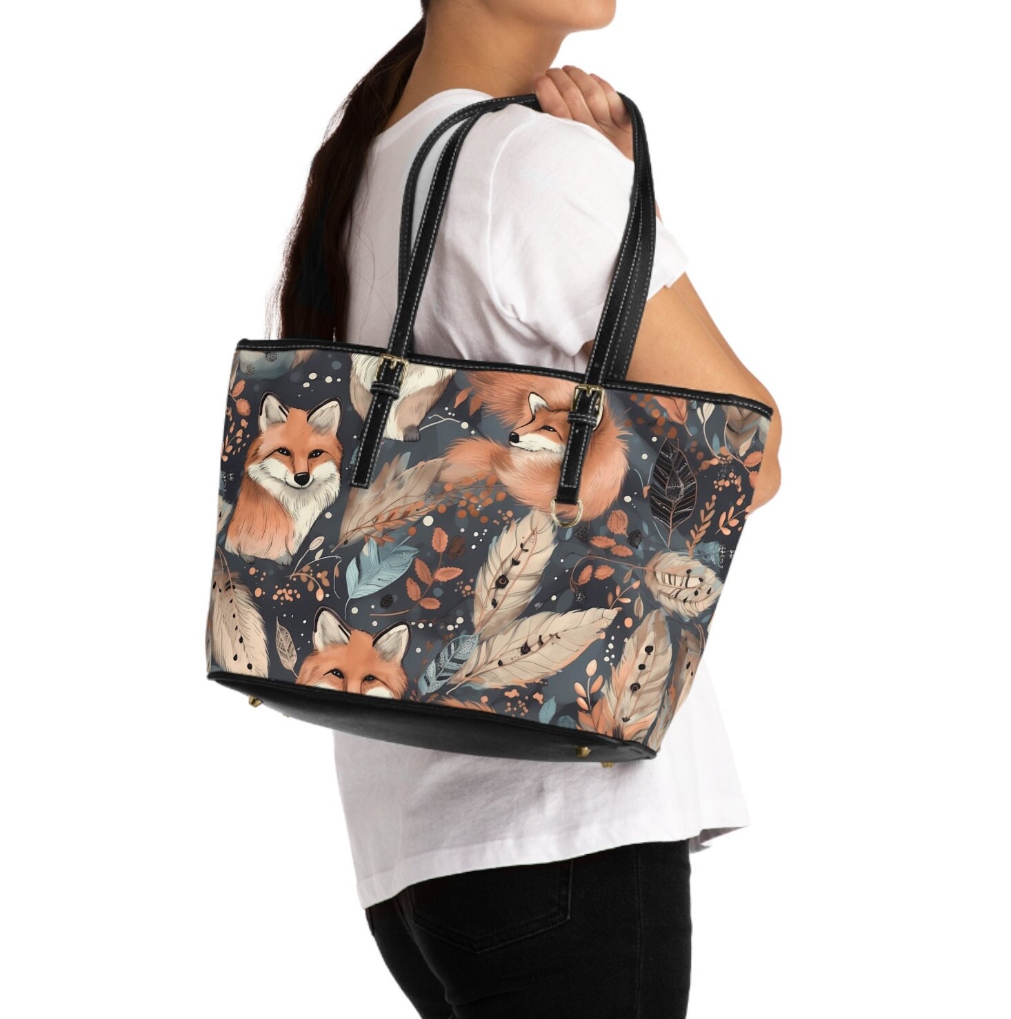 Stylish Mystical Fox Leather Shoulder Bag Fox Leather Handbag Shoulder ...