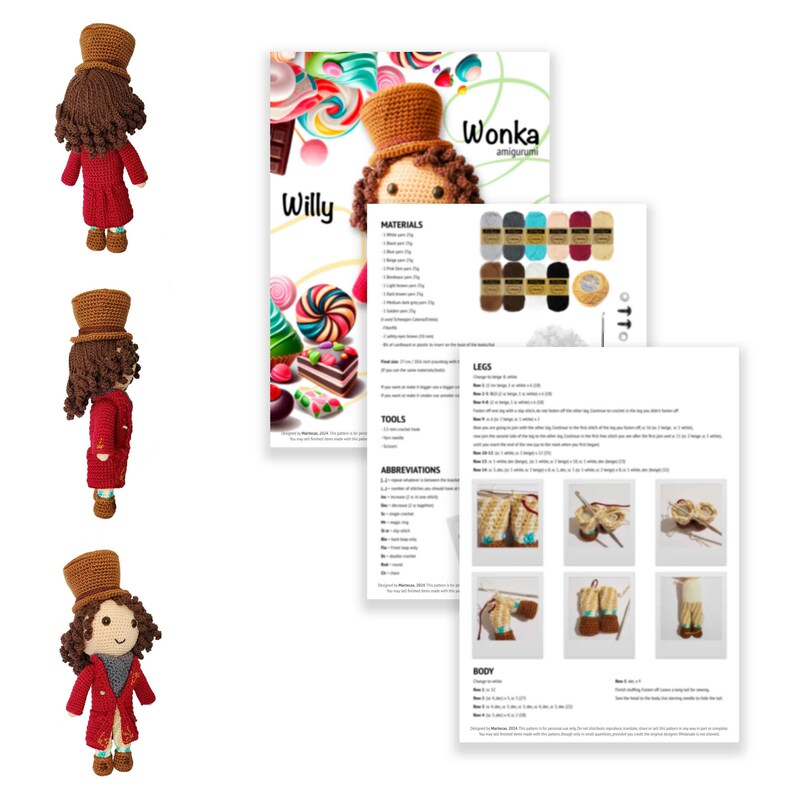 Wonka Crochet Pattern Amigurumi - Etsy