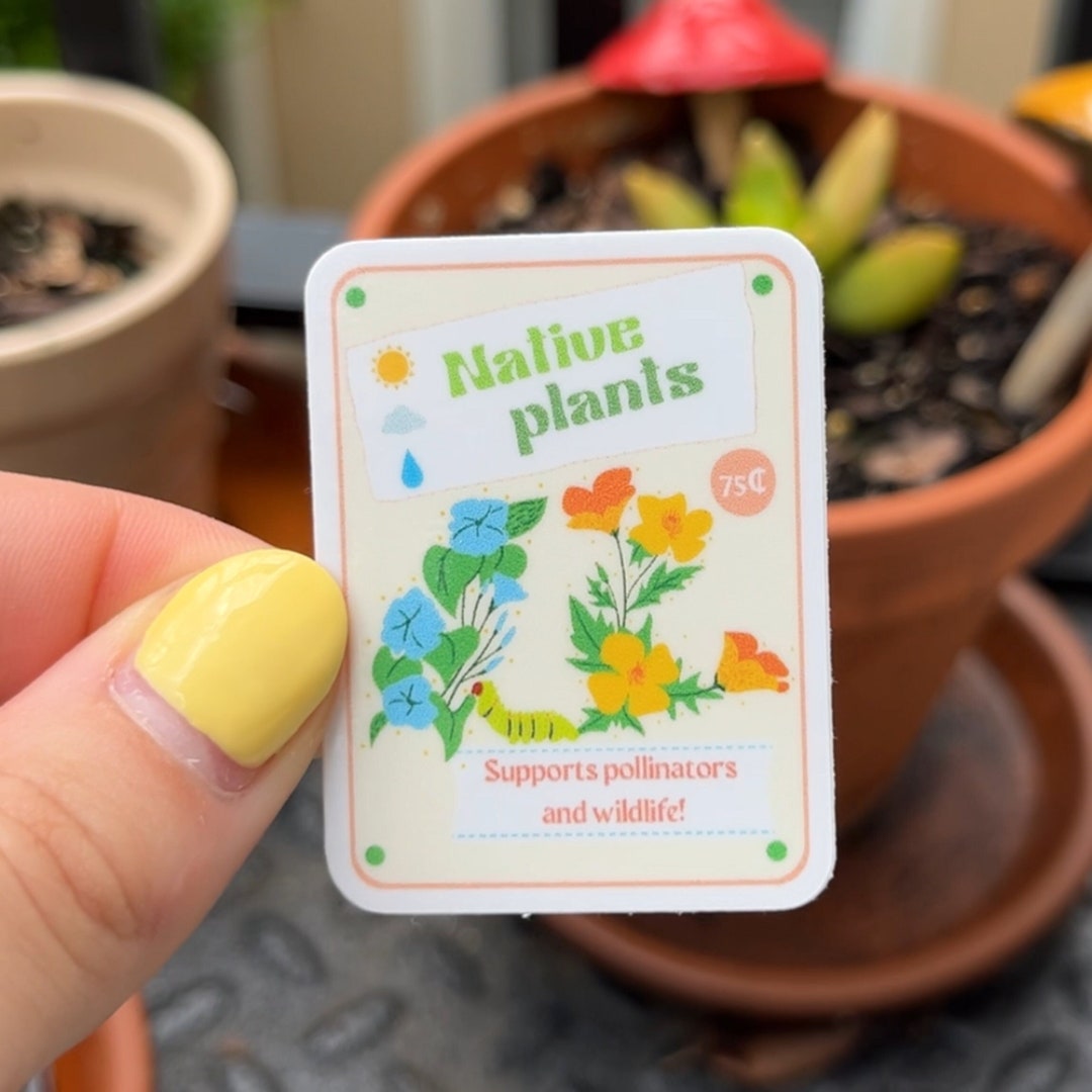 Plant Native Seed Pack Sticker Environmental Preservation Original Art ...