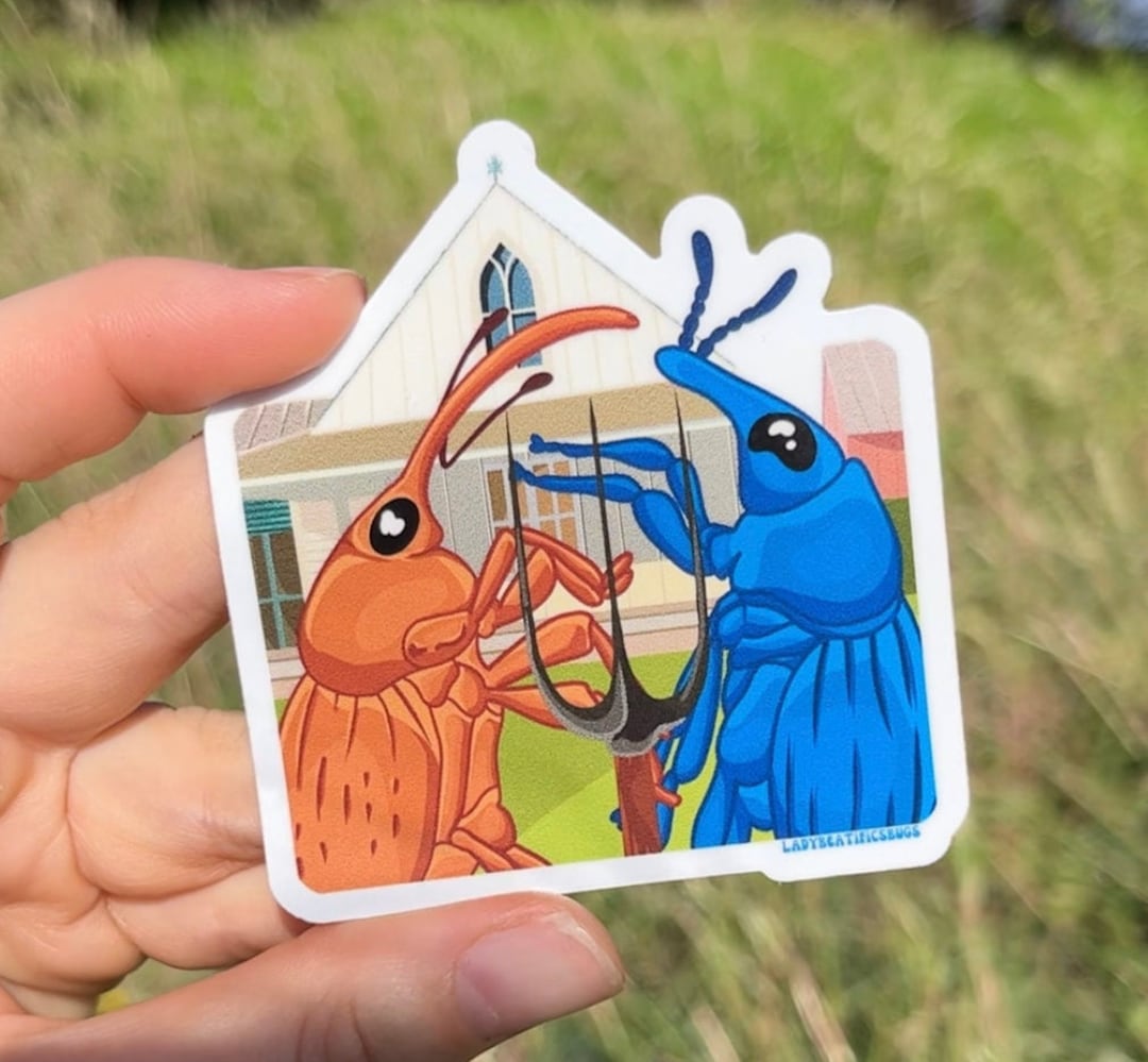 American Gothic Weevil Sticker, American Gothic Cute Beetle Original ...