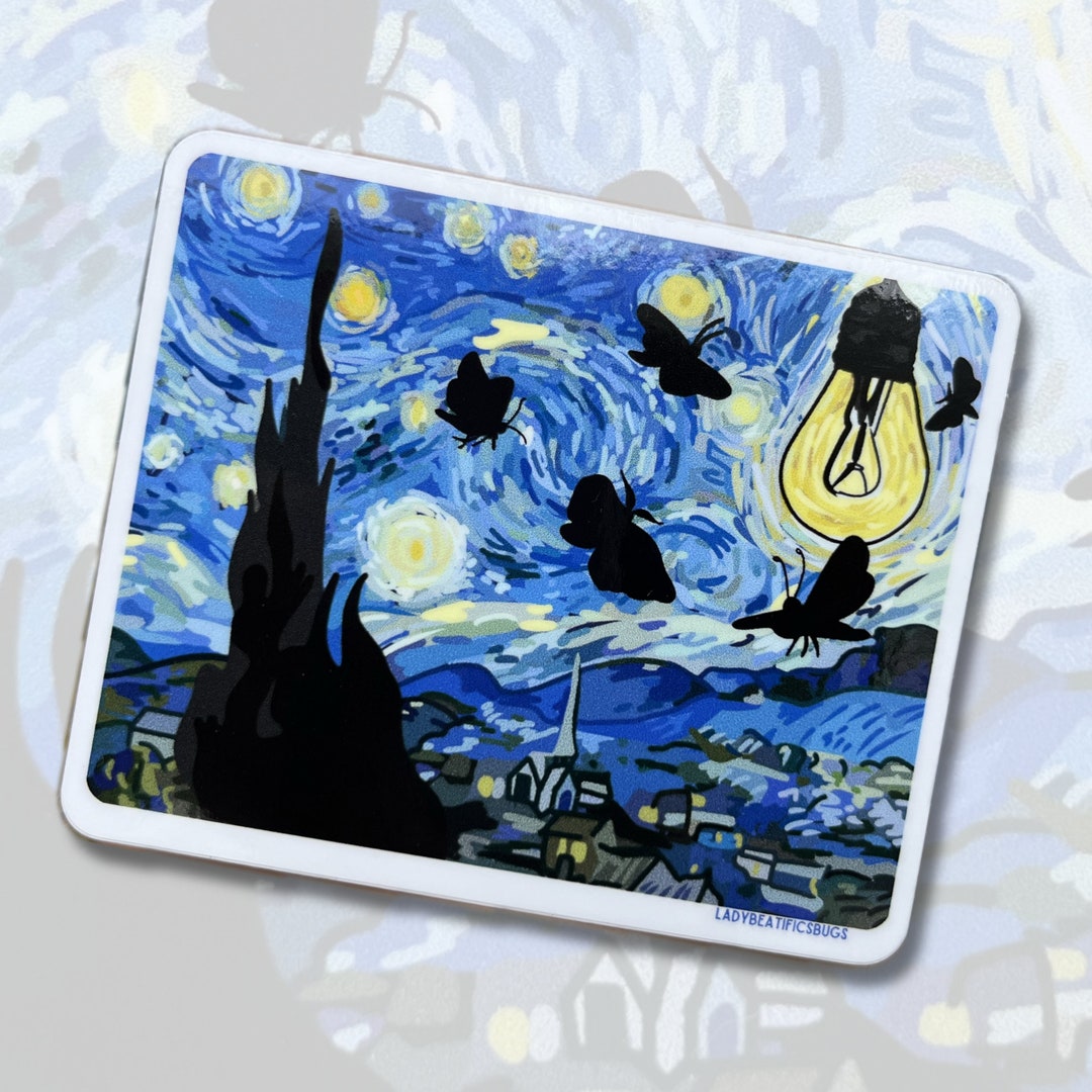 Starry Starry Night Light Moth Cute Moth Original Art Durable ...