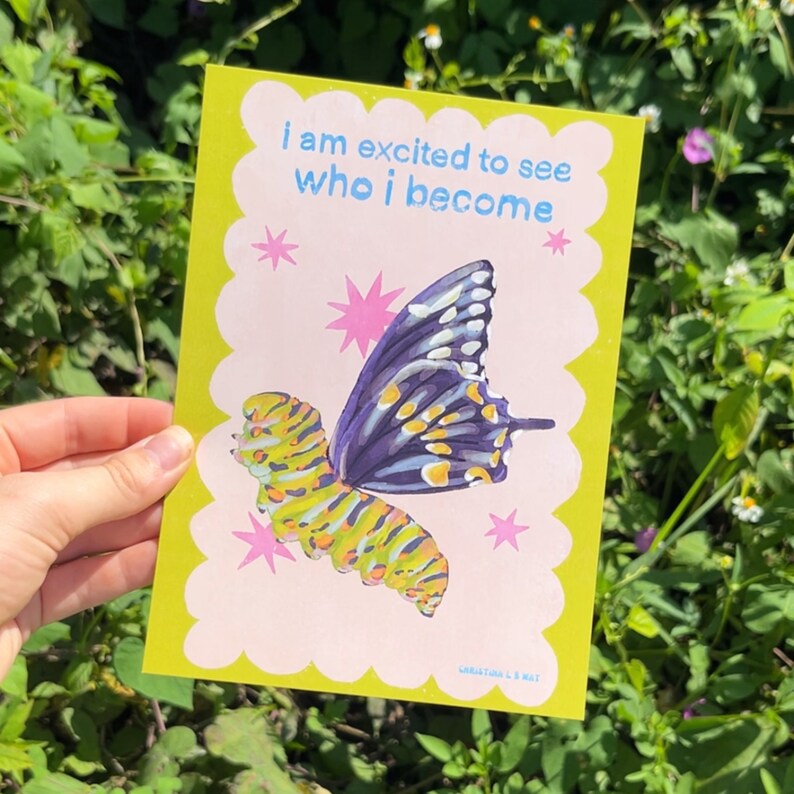 Inspirational Caterpillar and Butterfly Quote Wall Art, Home Decor Art ...