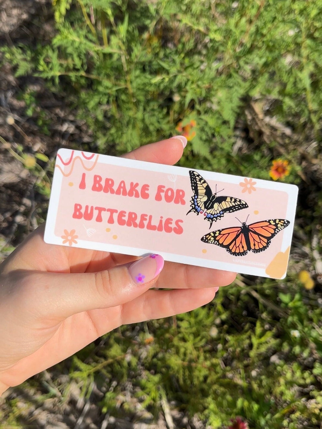 I Brake for Butterflies Durable Waterproof Sticker -monarch and ...