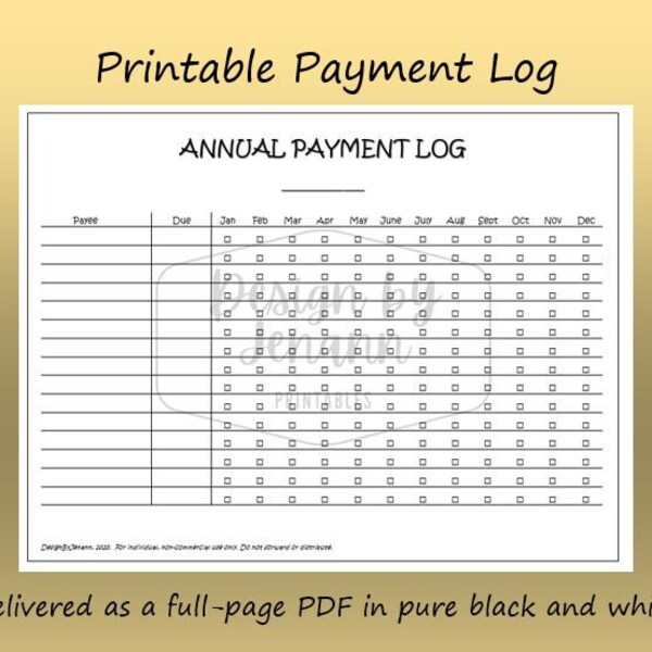 Payment Log - Etsy