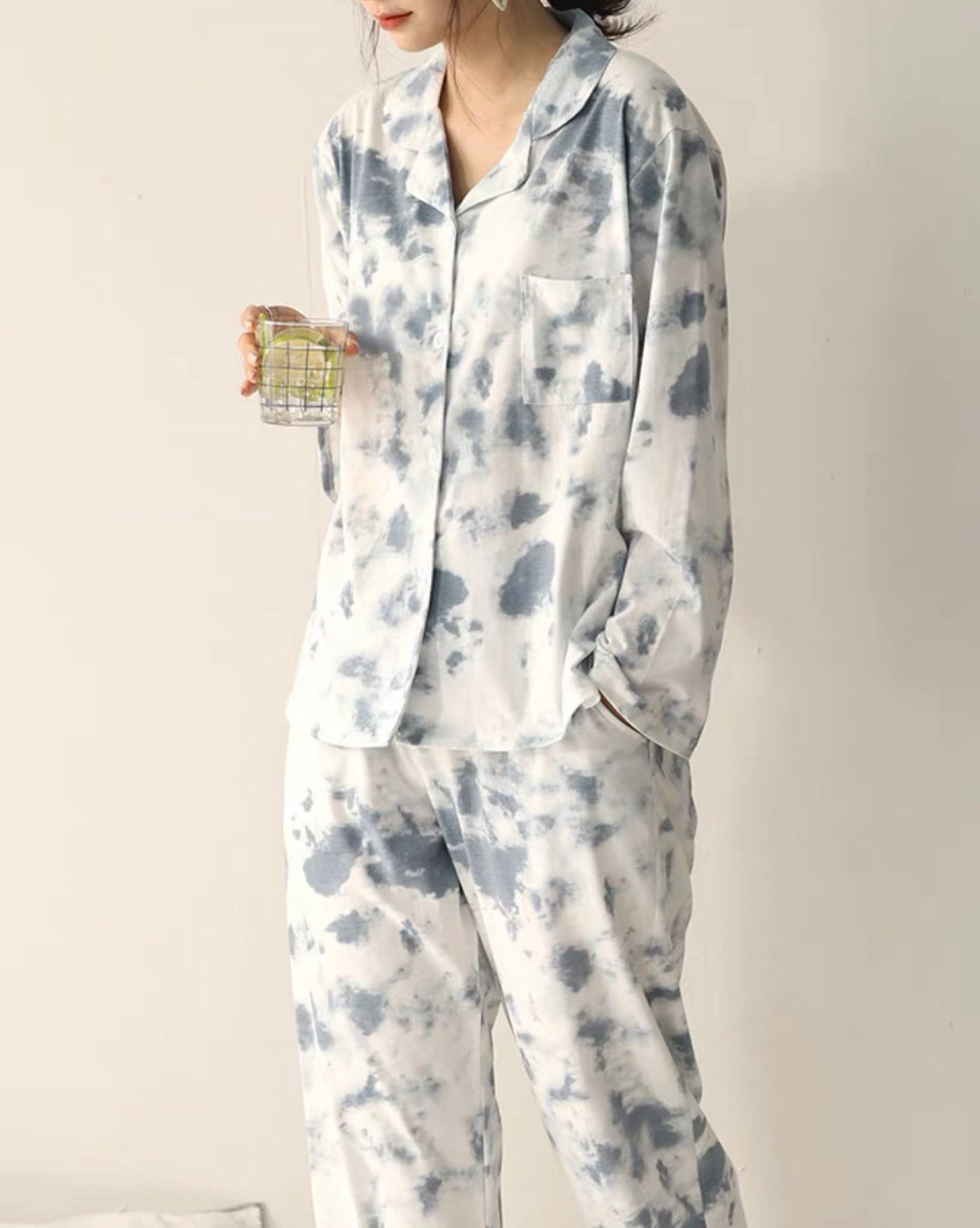 Cotton Women's Pajama Set: Cozy Tie-dye Sleepwear - Etsy