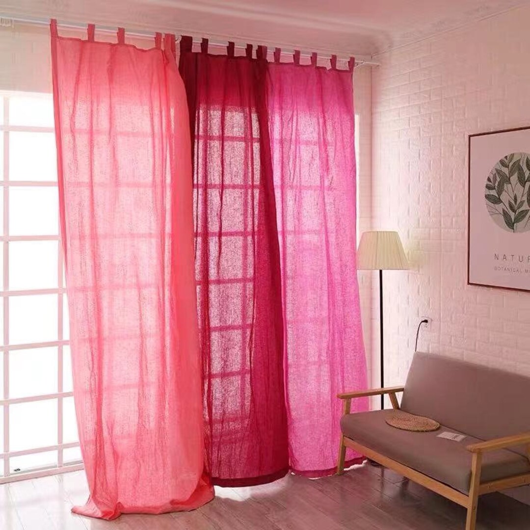 100% Linen Custom Curtains, Semi-sheer Natural Light Linen Curtains ...