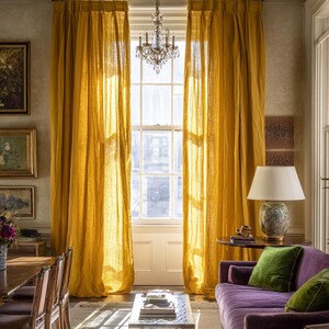 Handmade Linen Curtain Panel: French Style Drapes, Custom Length - Etsy