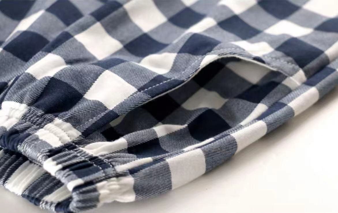 100% Cotton Pajamas Pants Grid Pajama Pants Monogramunique - Etsy