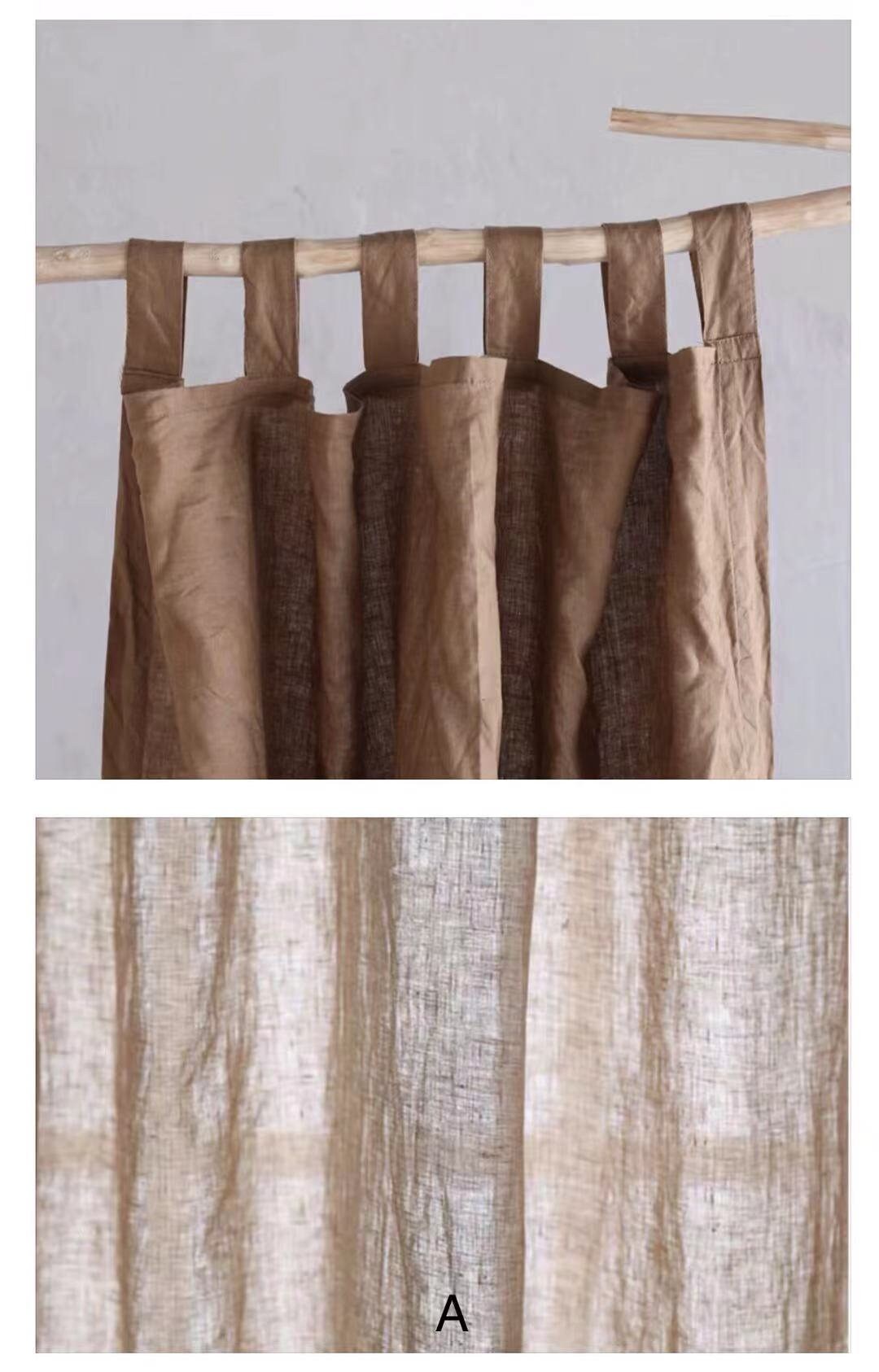 Pure linen Custom Curtains Semi-Sheer Natural Light Linen | Etsy